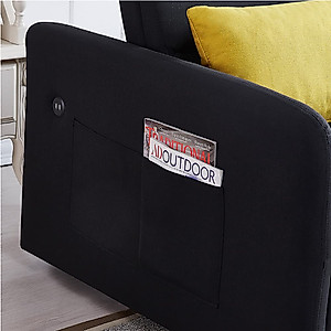 HABITRIO Modern 55.5" Pull Out Sleep Sofa Bed 2 Seater Loveseats Sofa Couch with Adjsutable Backrest,USB Port Charging and 2 Lumbar Pillows for Apartment Office Living Room