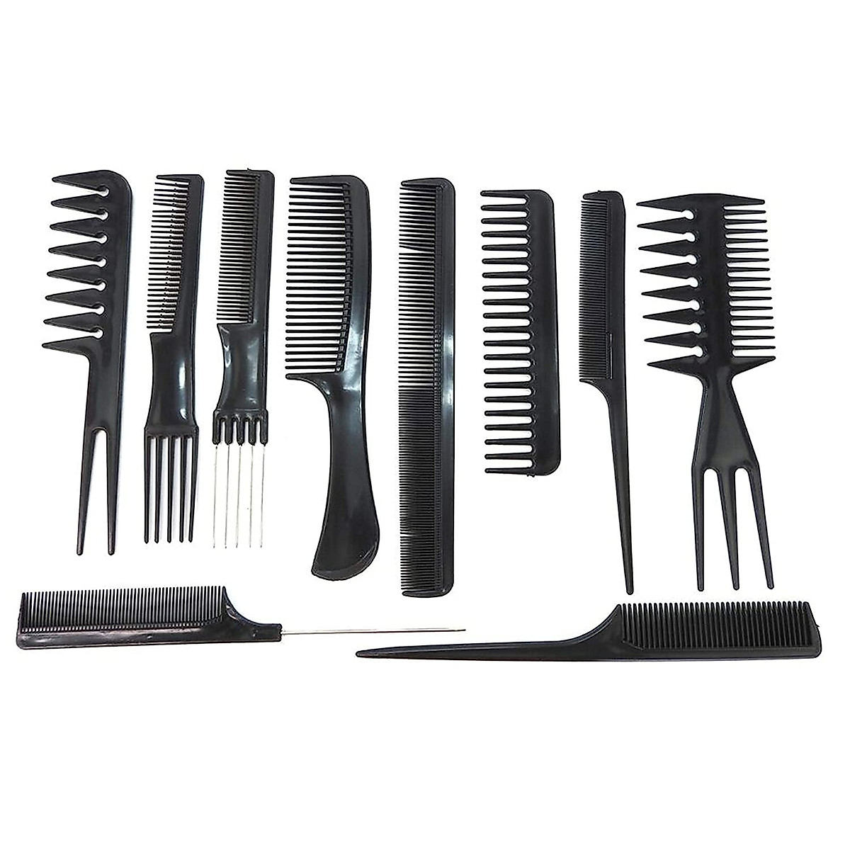 Magic 10 Piece Professional Styling Comb Set, Black
