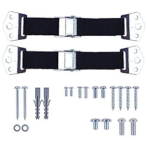 Tv Safety Straps - Furniture Anchors to Wall - Anti Tip Baby Proofing Strap for Flat Screen - Anti-tip Prevention - Babyproof Anchor to Secure Stand, Dresser, Cabinet, Shelves - Pack of 2
