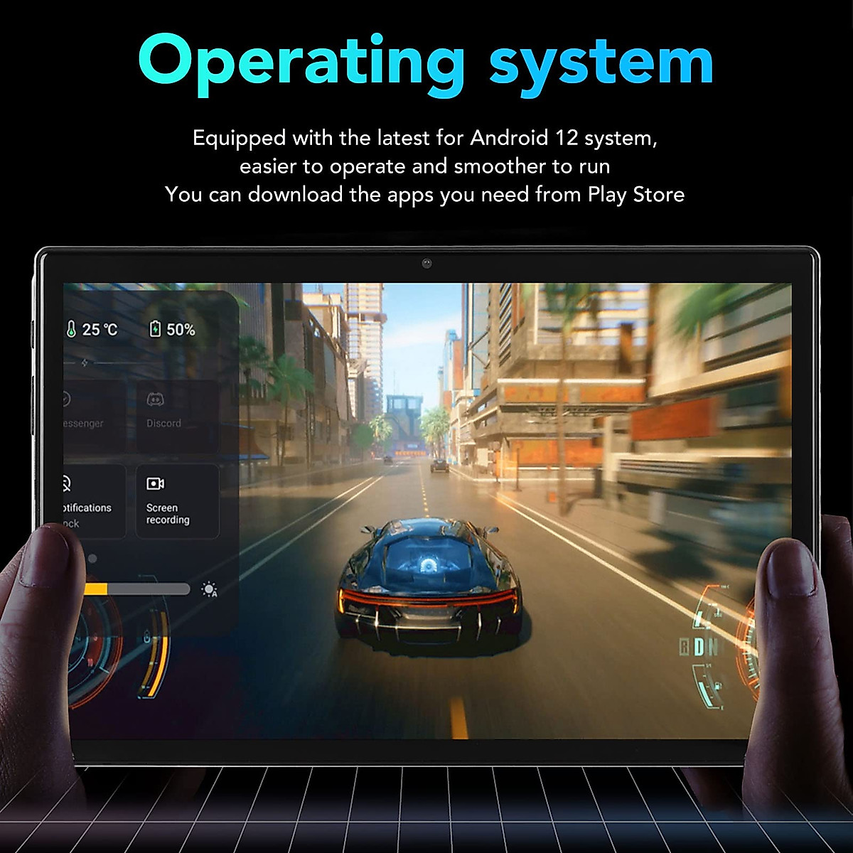 2 in 1 Tablet 10.1 Inch, Android 12 Tablet with Keyboard & Case, Octa Core CPU, 8GB RAM 256GB ROM, 8MP+16MP Dual Camera, FHD Touchscreen, 2.4G/5G WiFi, BT5.0, 4G Calling Tablet (Yellow)