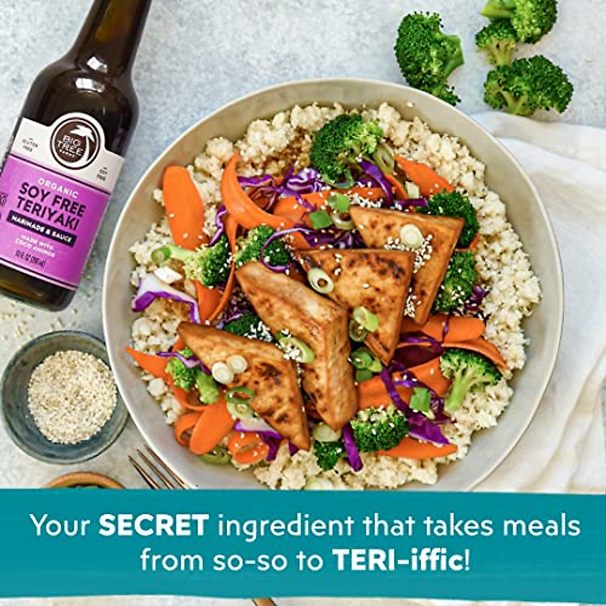 Big Tree Farms Organic Coco Aminos, Teriyaki Flavor, Soy Free, Vegan, Gluten Paleo, Certified Kosher, Whole30, Non GMO, Low Glycemic, Sodium, Sauce & Marinade Substitute, 10 oz (Pack of 2)