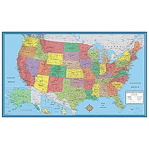 24x36 United States, USA Classic Elite Wall Map Mural Poster (Laminated)