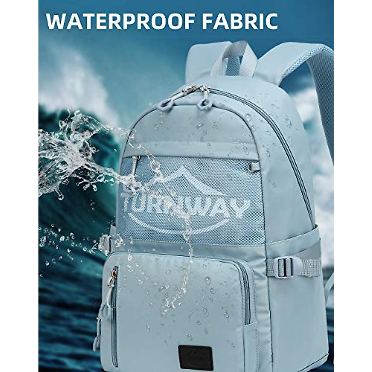 TurnWay Waterproof Lightweight 16” Laptop Backpack/Daypack for Travel, College, Sport, Men and Women