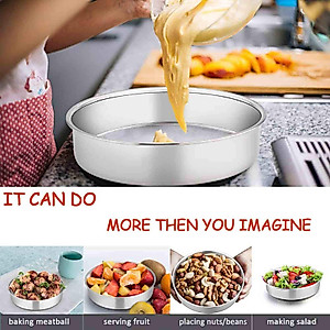 TeamFar Cake Pan Set of 2, 8 Inch Cake Pan Round Tier Cake Pan Set Stainless Steel, Healthy & Heavy Duty, Mirror Finish & Easy Clean, Dishwasher Safe