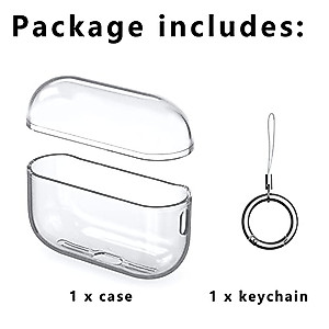 Case Compatible for Airpods Pro 2nd Generation, New Soft TPU Shell Cover Shock Resistant Rugged Shell Protective Case with Keychain Suitable for AirPods Pro 2 (Clear A)