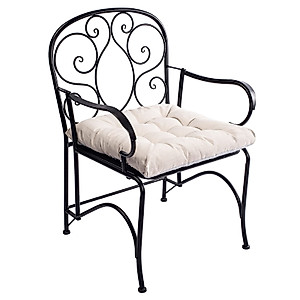 SEKUMDAN Outdoor Indoor Chair Cushions 20" x 20" Seat Patio Cushion Premium Comfortable Thick Fiber Fill Tufted Floor Wicker Seat Pads, Set of 2 (2 Count (Pack of 1), Cream)