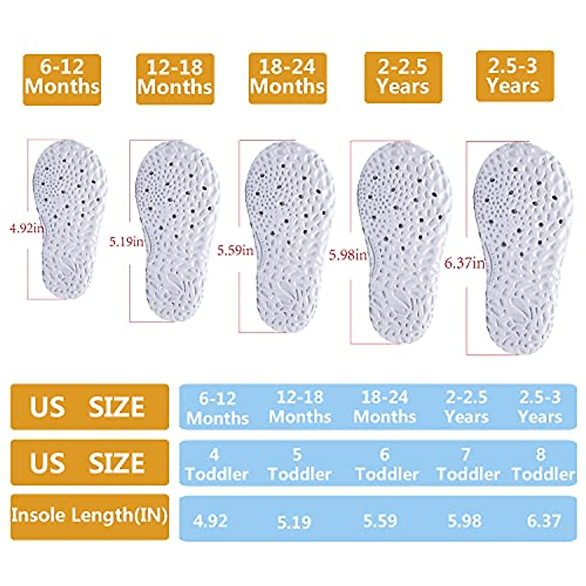 FEETCITY Baby First Walking Shoes Infant Sneakers Boys Girls Anti-Slip Crib Shoes 6-12 Months Infant All White