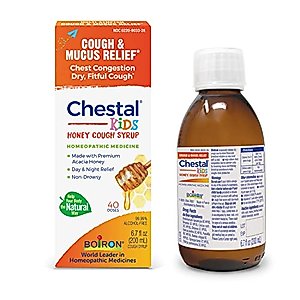Boiron Chestal Honey Children's Cough Syrup for Nasal and Chest Congestion, Runny Nose, and Sore Throat Relief - 6.7 Fl oz