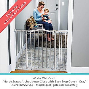 Toddleroo by North States 10.75” Extension for “Arched Auto Close with Easy Step Baby Gate”. Fits openings up to 63.38'' wide. Add up to 3 extensions. No tools required. (Adds 10.75" width, Gray)
