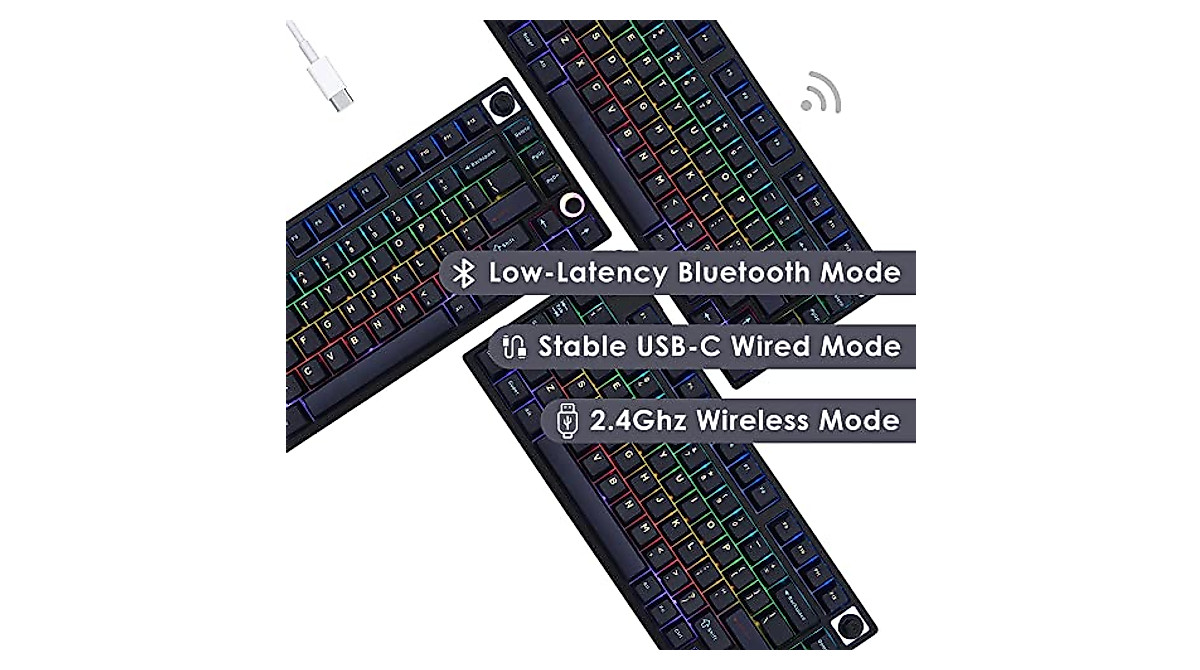 KEYMECHER 75% Mechanical Keyboard - RGB & Wireless
