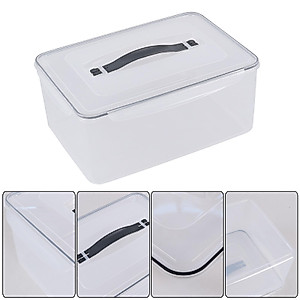 Ortodayes 15 Liter Clear Plastic Airtight Food Containers with Lid, 6 Pack Latching Storage Container Box