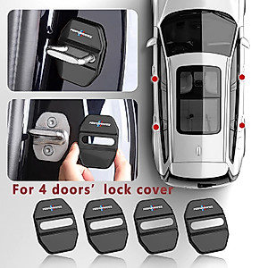 Speechn Car Door Lock Latches Cover Protector Replacement for BMW Car Accessories 1 2 5 6 7Series X1 X3 X5 X6 F15 F20 F45 G01 G02 G20 G30（4Pcs Black