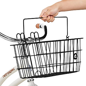 Retrospec Detachable Steel Apollo-Lite Lift-Off Front Bike Basket with Handles, Black