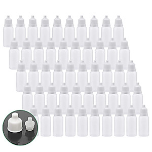 AHIER 50PCS Plastic Dropper Bottle, Eye Dropper Bottle, 15ML Empty Plastic Squeezable Eye Dropper bottle LDPE with Childproof Cap
