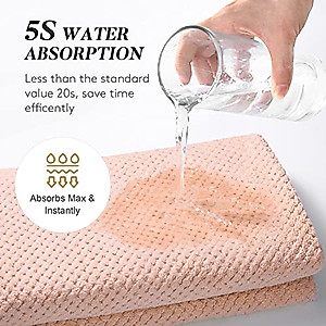 Sucedul Large Microfiber Hair Towel Wrap for Women, 2 Pack Super Absorbent Hair Drying Towel, Anti Frizz Fast Drying Hair Turbans for Long, Thick, Curly Hair, Super Soft Hair Wrap Towels Blue Pink