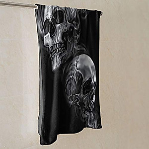 LASWEGA Smoke Skull Luxury Hand Towels,Ultra Soft & Highly Absorbent Premium Microfiber Bath Towel for Hand,Gym,Beauty,Hair,Spa,and Home Hair Care,27.5 * 15.7in