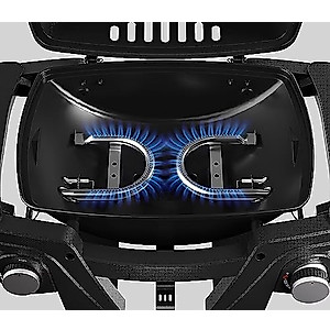 Kukoofyer 12" Outdoor Pizza Oven Kit, Red Portable Propane Gas Grill with 2-Burner