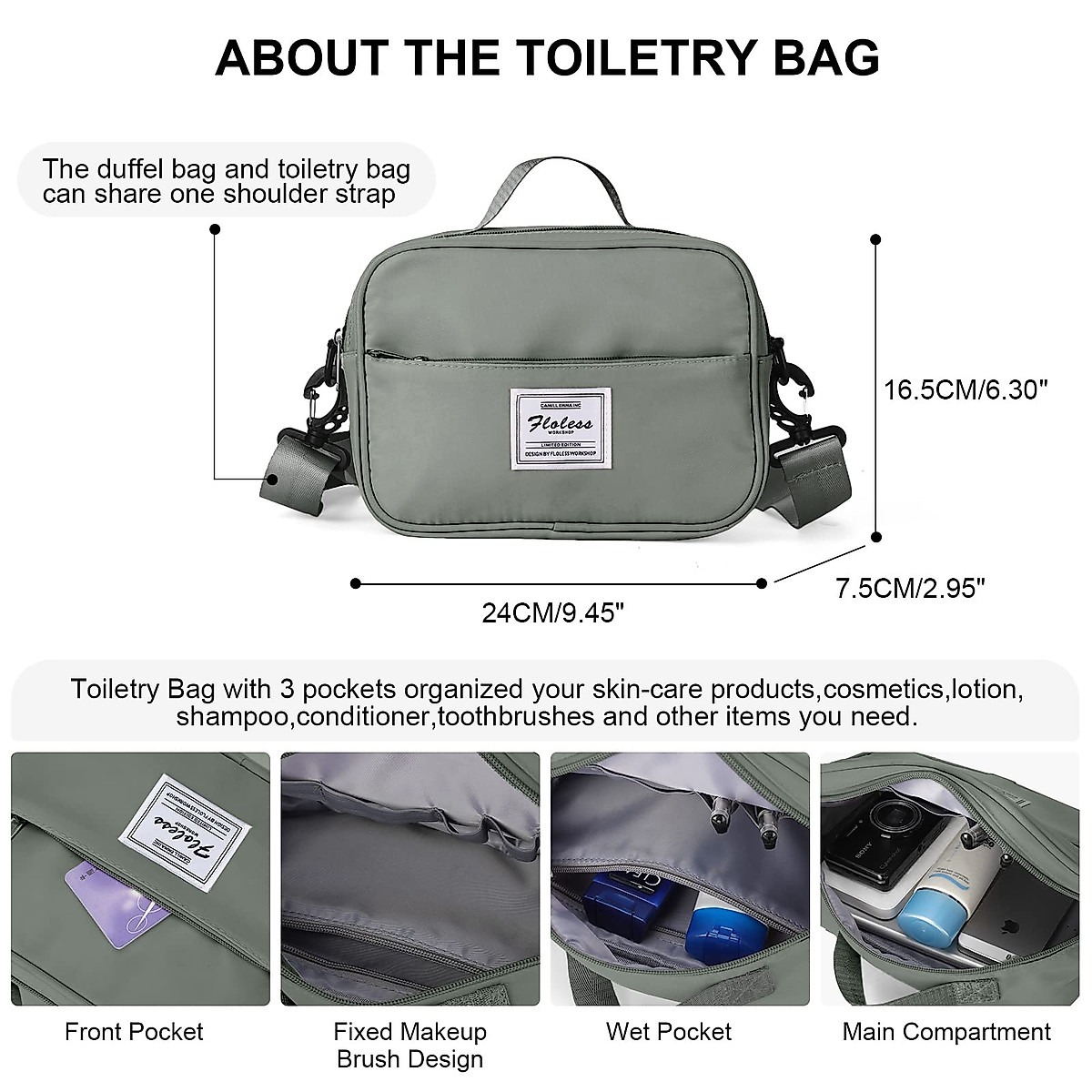 Weekender Bag for Women,Travel Bag with Toiletry Bag,Duffel Overnight Carry on Bag Personal Item Bag with Small Crossbody Bag