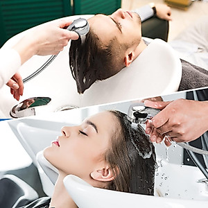 LukLoy Shampoo Bowl Sprayer Hose Replacement, 1/4" Nut Professional Salon Sink Stainless Steel Hose for Sink Shampoo Bed