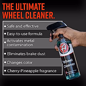 Adam's Polishes Wheel Cleaner 16oz - Tough Wheel Cleaning Spray for Car Wash Detailing | Rim Cleaner & Brake Dust Remover | Safe On Chrome Clear Coated & Plasti Dipped Wheels | Use w/Wheel Brush