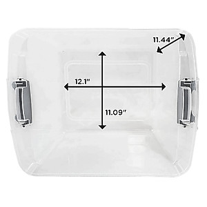 Homz 31 Quart Secured Seal Latch Extra Large Single Clear Stackable Storage Container Tote with Grey Handles for Home, Garage, or Basement (8 Pack)