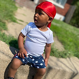 ForceWave 2 PCS Silky Satin Baby Durags for Boys Girls Infant