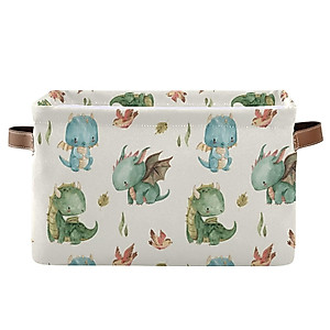 SDMKA Watercolor Dragon Storage Baskets Foldable Fabric Baskets Large Storage Bins for Organizing Shelves Closet Home, Decorate Your Rooms