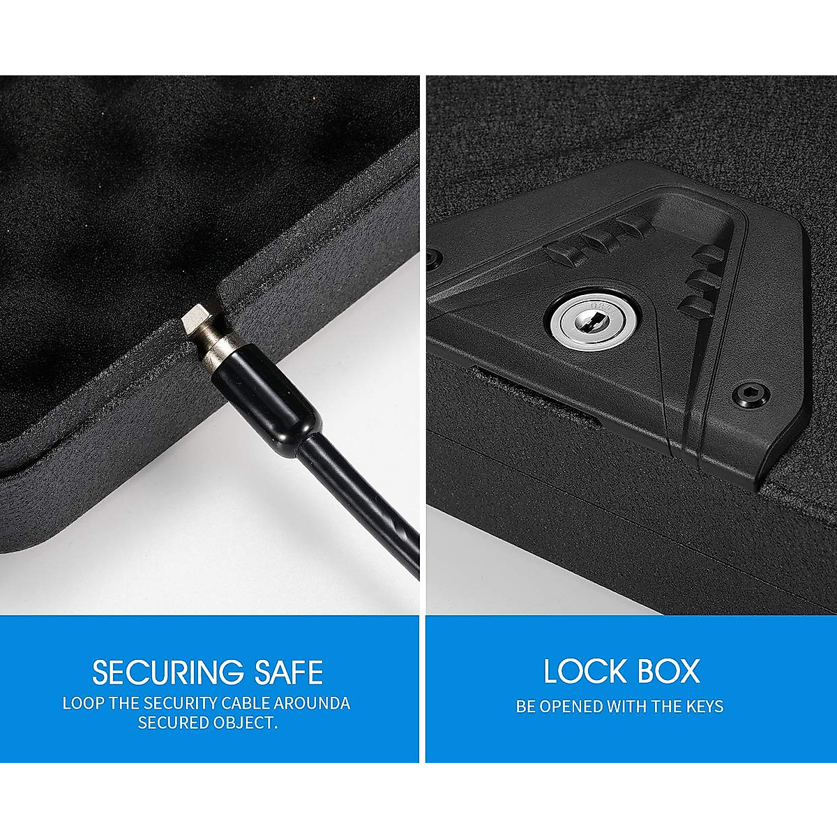 RPNB Gun Safe, Security Safe Lock Box, Portable Safe, Handgun Safe, Key Lock Box.
