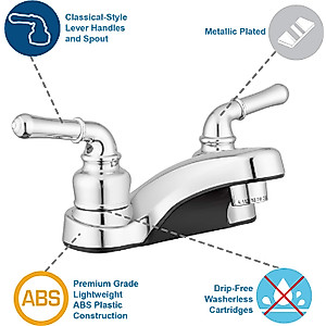 Pacific Bay Lynden Bathroom Sink Faucet - Metallic Plating Over Lightweight ABS Plastic (Chrome)