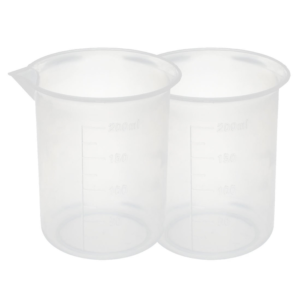 uxcell Kitchen Lab 200mL Plastic Measuring Cup Jug Pour Spout Container 2pcs