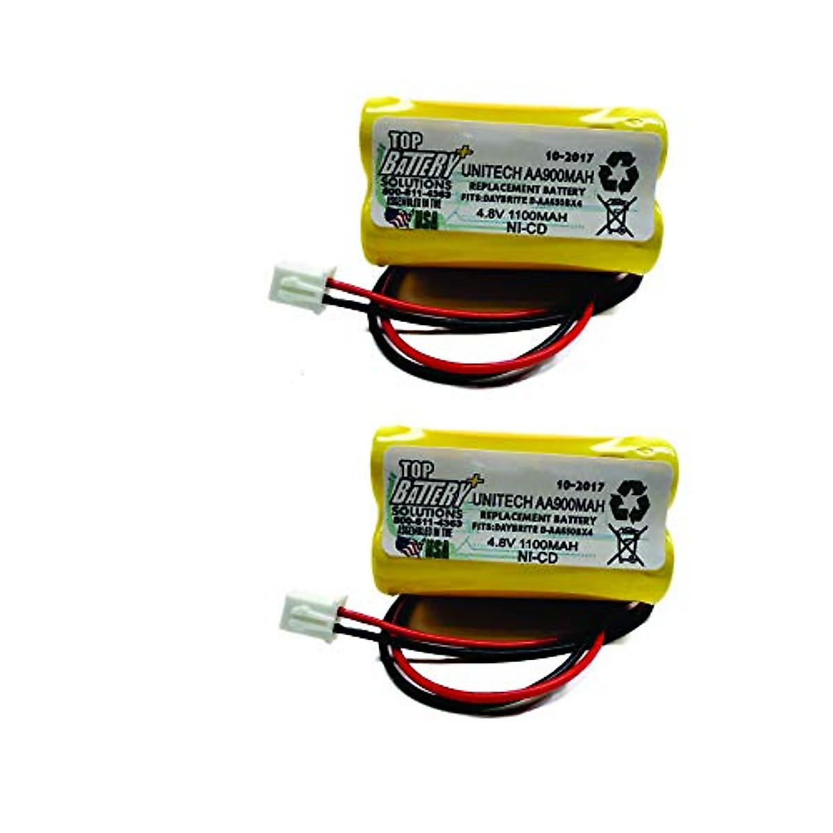 2pc Replacement Battery for Unitech Ni-CD AA900mAh 4.8V