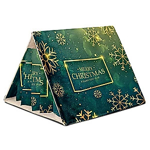 Y-DSIWX Guinea Pig Hideout House Bed, Golden Christmas Snowflakes Green Background Rabbit Cave, Squirrel Chinchilla Hamster Hedgehog Nest Cage