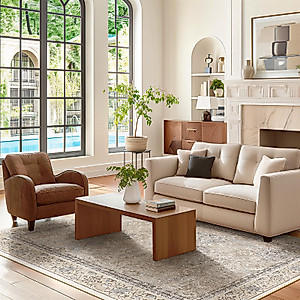 Ashler Boho Rug, 5x7 Area Rugs, Vintage Rugs, Large Area Rug, Rugs for Living Room, Bedroom, Kitchen, Dinner, Beige/Natural/Light Coffee Home Decor, Non-Slip & Machine Washable Rugs, Carpet Decoration