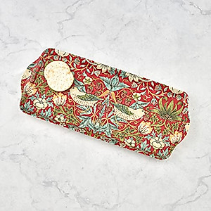 Pimpernel Morris & Co Strawberry Thief Red Collection Sandwich Tray | Serving Platter | Crudité and Appetizer Tray for Indoor and Outdoor use, Made of Melamine, Measures 15.1" x 6.5", Dishwasher Safe