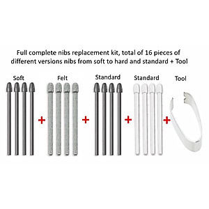 16X Nibs Tips Refill Replacmenet for Marker Remarkable 2 Stylus Tablet Pen Standard Hard Soft Tips