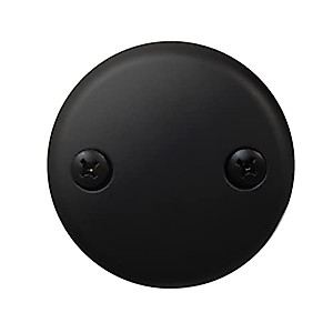 Westbrass R93-2-62 1-1/2" Coarse Thread Tip-Toe Bathtub Drain Trim Set with 2-Hole Overflow Faceplate, Matte Black