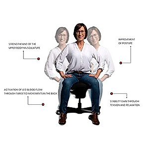 CoreChair Tango Ergonomic Active-Sitting Office Chair | Patented Design to Promote Movement to Build Core Strength and Posture (Black)