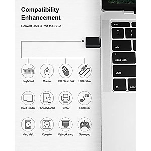 4 Pack USB C to USB Adapters + 4 Pack 6FT USB A to USB Type C Cable