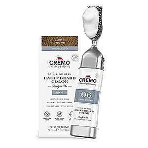 Cremo No Mix No Mess Hair and Beard Color, Light Brown, 2.7 Fl Oz