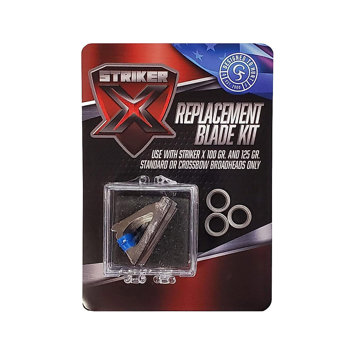 G5 Striker X Replacement Blade Kit, 12-Pack | Durable Steel Sharp Replacement Blades for Striker X 100 Gr and 125 Gr Standard & Crossbow Broadheads