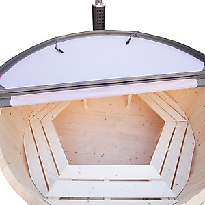 Wood-Fired Hot Tub and Ice Bath | Wood-Burning Hot Tub | Cold-Plunge Tub | 4-5 Person | 422 Water Gallon Capacity | Pine