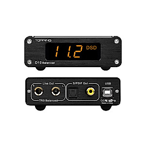 TOPPING D10 Balanced Mini USB DAC CSS XMOS XU208 ES9018K2M OPA2134 Audio Amplifier Decoder Sliver