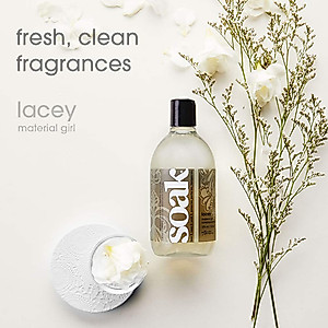 Soak Laundry Soap – No Rinse, Plant Derived Hand Wash Detergent - 375 ml / 12 fl. oz, 75+ Washes (Lacey)