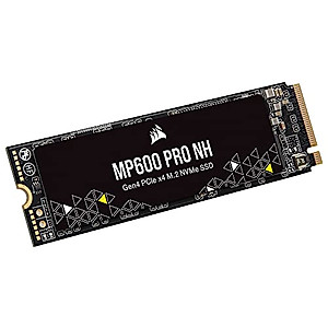 Corsair MP600 PRO NH 2TB PCIe Gen4 x4 NVMe M.2 SSD – High-Density TLC NAND – M.2 2280 – DirectStorage Compatible - Up to 7,000MB/sec - No Heatsink - Black