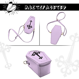 KUANG! Women's Gothic Pu Leather Shoulder Bag Coffin Shaped Handbag Purses Square Box Crossbody Bag for Halloween Party