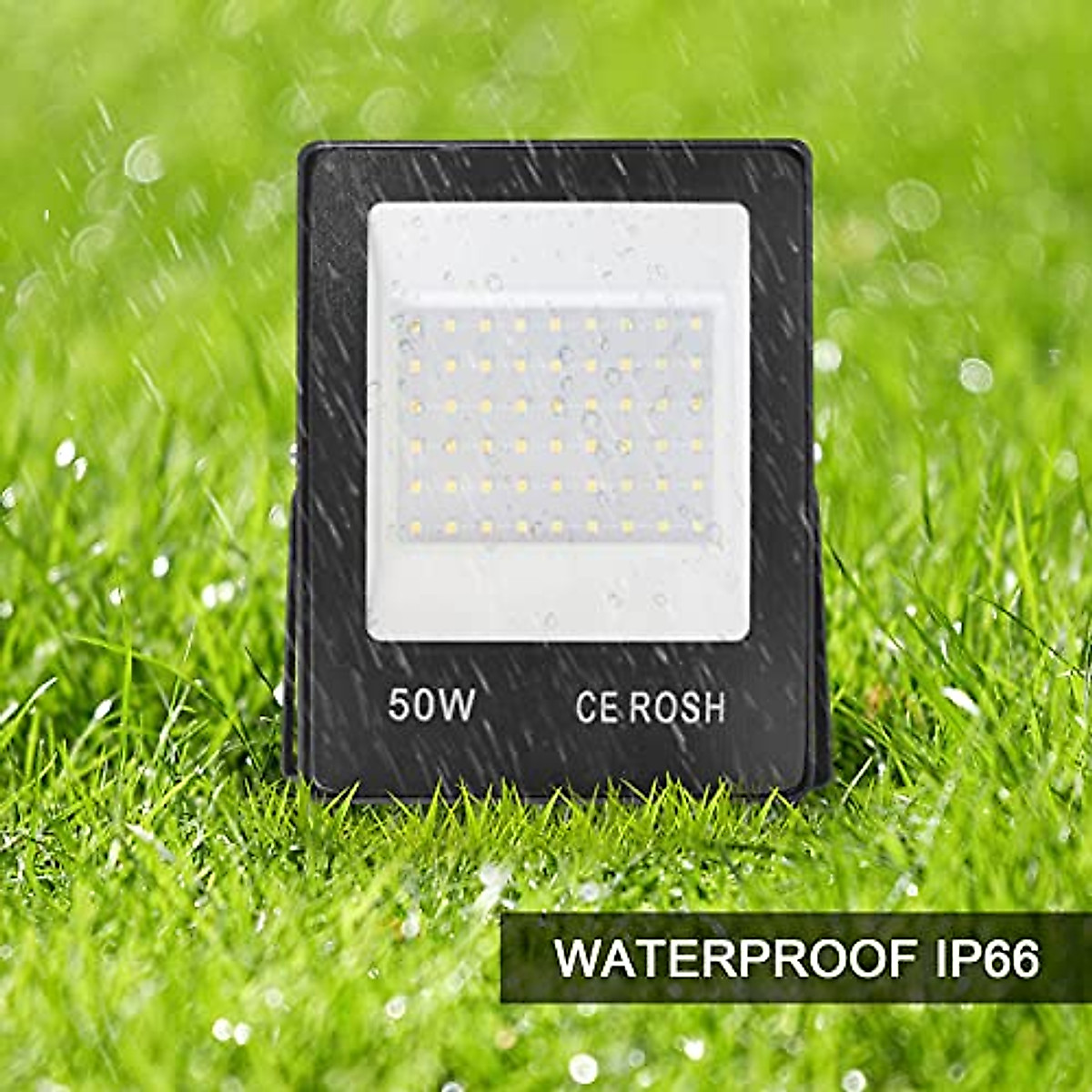 LED Flood Lights 50W, 5000LM Super Bright Work Lights, IP66 Waterproof Exterior Floodlights Outdoor 5000K Daylight White Security Lights Fixture for Front-Door Yard Garden Garage Playground (50W)