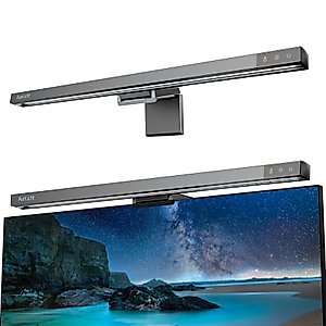 Funlicht Monitor Light Bar, Computer Monitor Lamp for Eye Caring LED Stepless Dimming Screen Light Bar, Touch Control Desk Lamp for Desk/Office/Home/Game, Silver Gray