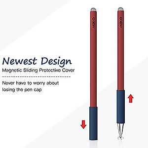 Stylus for iPad(2 Pcs), MEKO 2-in-1 3rd Gen Disc Universal Stylus Pens Touch Screens for Apple/iPhone/Ipad pro/Mini/Air/Android/Microsoft/Surface All Capacitive Touch Screens (Red & Blue)