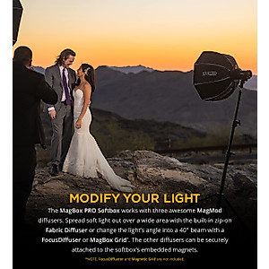 MagMod MagBox PRO 24" Octa Softbox with Integrated Gel Slot and Storage Pocket for Fabric Diffuser | Compatible with Speedlight Flashes and Strobes