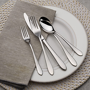 Fitz & Floyd Fitz and Floyd Nevaeh Coupe Silverware 45 piece service for eight, Gray, (5266455)